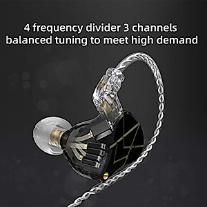 KZ ASX Headset 20 BA Units HiFi Bass in Ear Monitor Balanced Armature Earphones Noise Cancelling Earbuds Sport Headphones(with mic,Black)