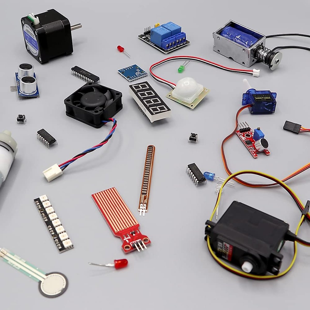 Quantum Hardware Component Electronic Starter Kit with Solderless Breadboard, Jumper Wires Kit, LEDs & Resisitor Kit, Various Sensors for Arduino/for Raspberry pi/ESP32/ESP8266