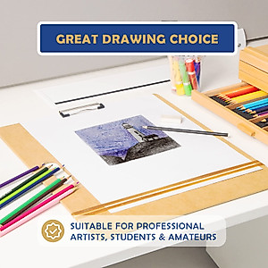 Falling in Art 18x18 Sketch Board, Drawing Tote Board for Artists with Sturdy Clip and Rubber Bands, Portable Art Clipboard for Classroom and Studio Drawing