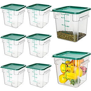 Lallisa 8 Pack 8 Qt Clear Food Storage Container with Handles and Lid Commercial Grade Square Food Storage Containers with Lids Polycarbonate Storage Container for Home Kitchen Restaurant