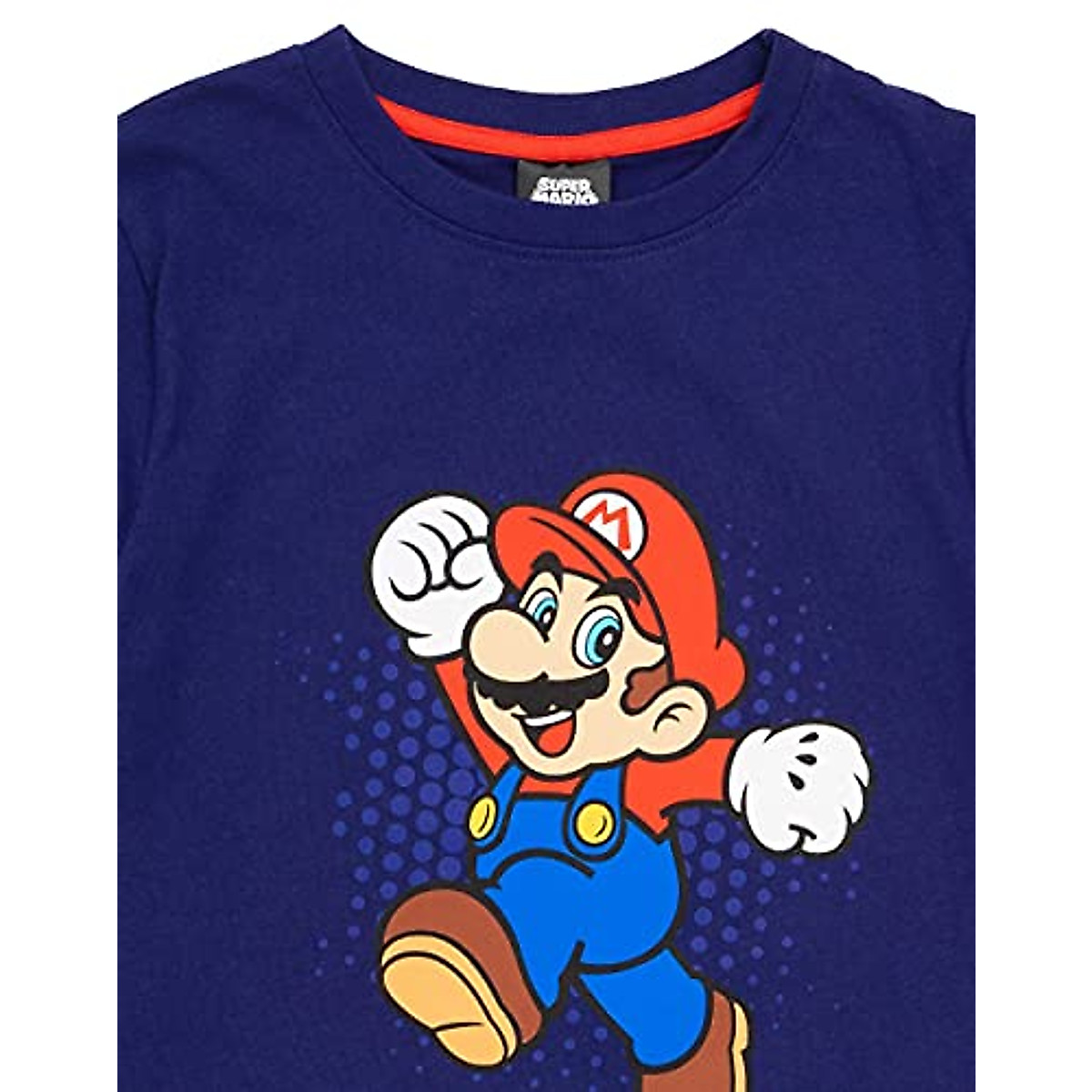 Super Mario Nintendo T Shirt Boys Kids Blue Short Sleeve Gamer Top 9-10 Years