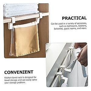 Homoyoyo 2pcs Over Cabinet Rack Wall Mount Towel Organizer Bathroom Towel Organizer Towel Holder Cabinet Towel Organizer Hanging Storage Box Shelf Tower Hanger Towel Rack abs White