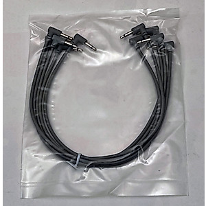 Starving Students Music Supplies Luigis Modular M-PAR Right Angled Eurorack Patch Cables - Package of 5 Gray Cables, 12" (30 cm)