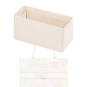 XYJG Purse Handbag Silky Organizer Insert Keep Bag Shape Fits Booktote Mini/Small/Medium/Large bags, Luxury Handbag Tote Lightweight Sturdy(Craie,Booktote Medium)