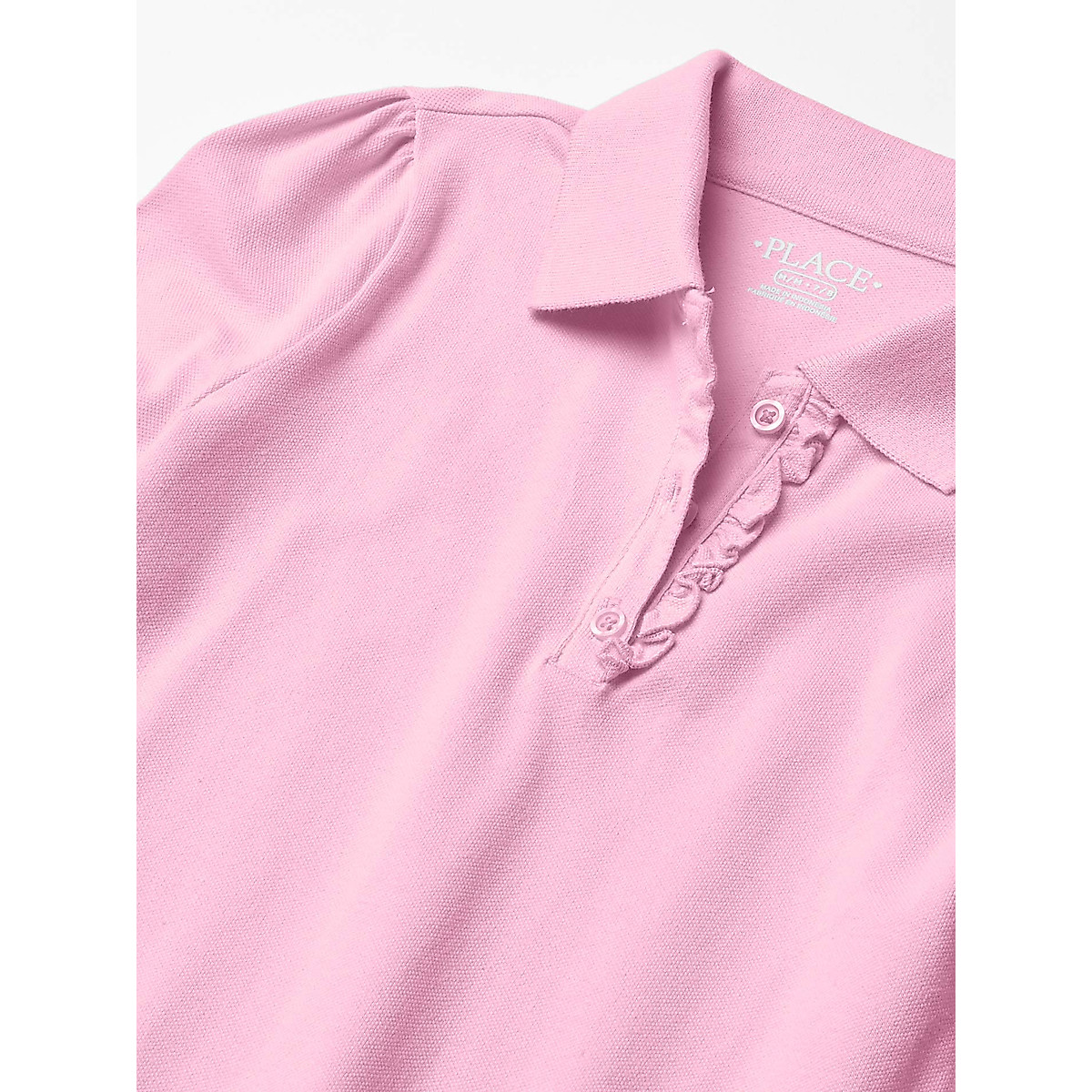 The Children's Place girls Long Sleeve Ruffle Polo Shirt, Sparklpink, 8-Jul US
