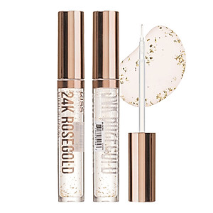 Kiss New York 3 PACK Lip Oil Gloss, Hydrating Non-Sticky Lip Oil, 100% Natural Oil Clear Lip Gloss, Lightweight Lip Moisturizer (Rosegold & Rosehip & Mango Butter)
