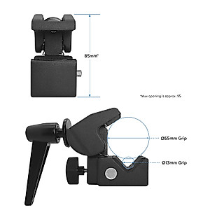 LimoStudio [1 Pack] Super Clamp with Standard Metal Stud 1/4" & 3/8" Screw for Photo Video Studio, Multi Purpose Use, AGG1108