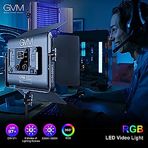GVM RGB LED Video Light with Lighting Kits, 680RS 50W Led Panel Light with Bluetooth Control, 2 Packs Photography Lighting for YouTube Studio, Video Shooting, Gaming, Streaming, Conference