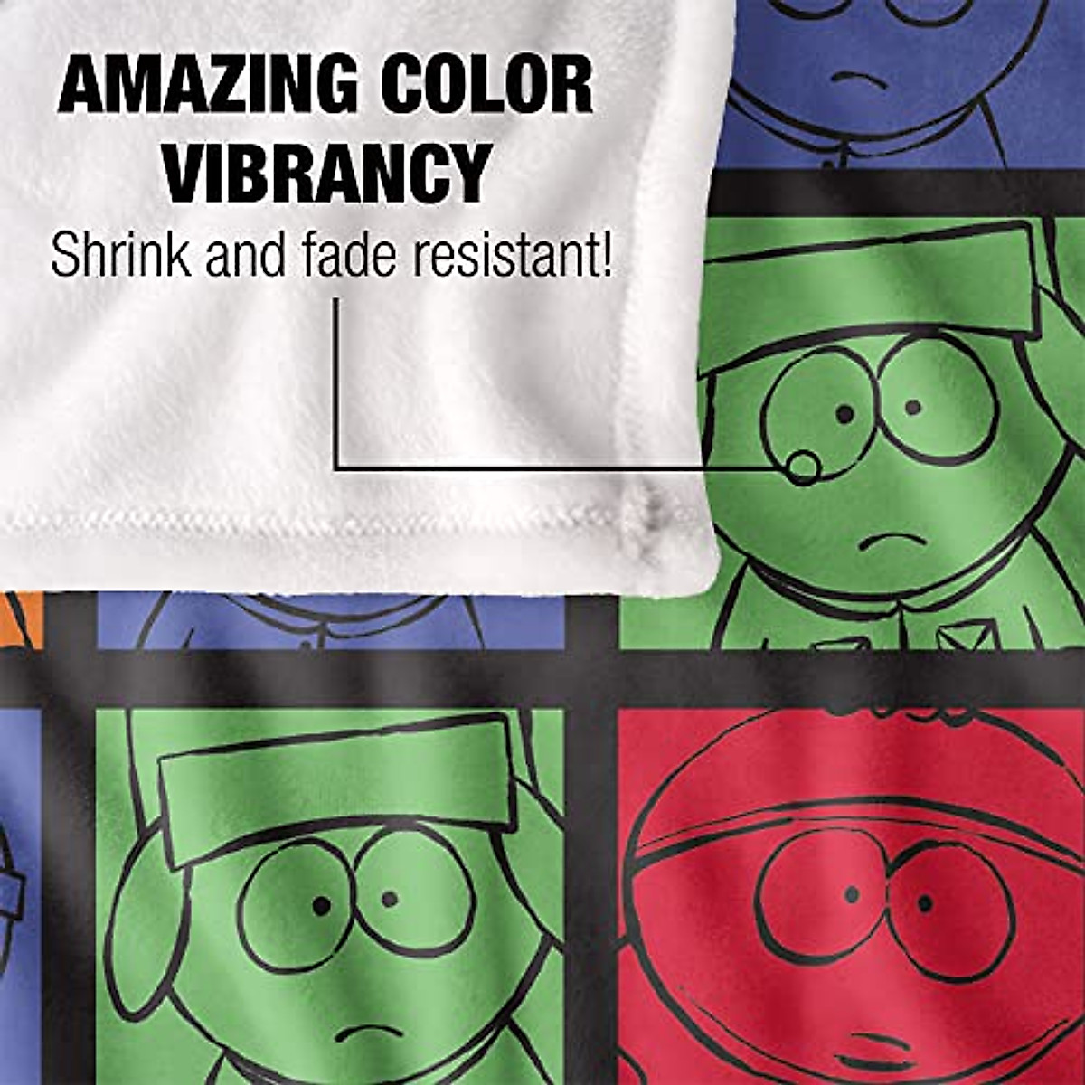 South Park Character Tiles Silky Touch Super Soft Throw Blanket 36" x 58", Multi