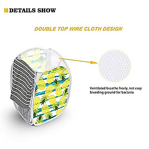 Howilath Purple Butterfly Collapsible Fabric Laundry Hamper, Foldable Clothes Bag, Folding Washing Bin - L