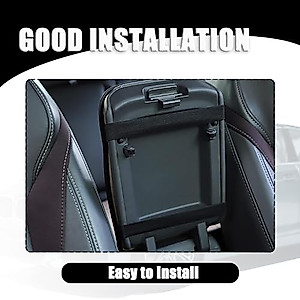 UGSHY Pack-1 Universal Car Armrest Box Mat, Fiber Leather Embossing, Waterproof Armrest Cover Center Console Mat, Fit for Most Car, SUVs, Truck (Black)