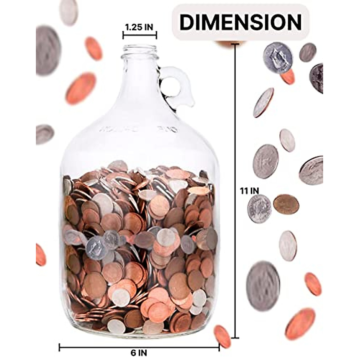 Skywin Swear Jar - Large Glass Money Jar and Adult Piggy Bank for Storing Coin & Change