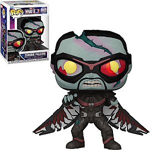 POP Marvel: What If | Zombie Falcon Funko Pop | Vinyl Figure (Bundled with Compatible Pop Box Protector Case), Multicolor, 3.75 inches
