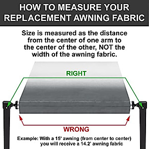 RecPro RV Awning Fabric Replacement | Universal Fit | 8-22ft Sizes | Heat Sealed Vinyl (15' - Actual Width 14' 1", Charcoal Fade)