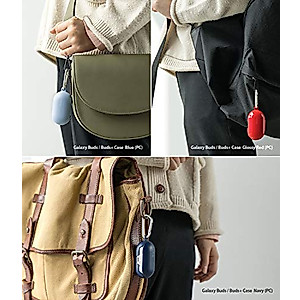 Ringke Case Designed for Galaxy Buds Plus (2020) and Galaxy Buds (2019) Hard PC Case Cover Accessory Upgraded Version with Carabiner - Glossy Red