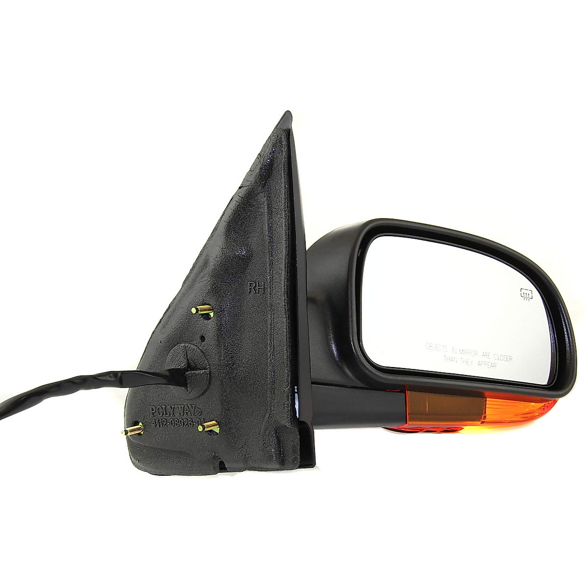 Kool Vue Right Power Heated Door Mirror Compatible With Chevrolet Trailblazer 2004-2009 With Signal Light & Memory Paintable