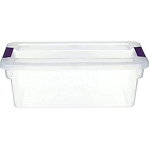 6 Quart (Qt) Clearview Storage Latch Box with Purple Latches