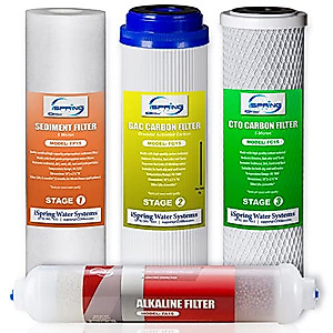 Filter Packs Replacement for 6 Stage Reverse Osmosis (6-Month Supply (with Alkaline Filter))