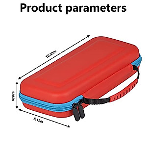 Carrying Case Compatible with Nintendo Switch - Sturdy Hard Shell Switch Carrying Bag for Switch OLED Console & Accessories with Strap and 10 Game Cards Slot(Red)