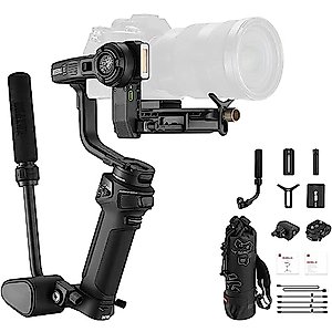 Zhiyun Weebill 3S Combo 3-Axis Gimbal Stabilizer for DSLR and Mirrorless Camera Compatible with Sony Nikon Canon Panasonic LUMIX Extendable Sling Grip Integrated Fill Light PD Fast Charge