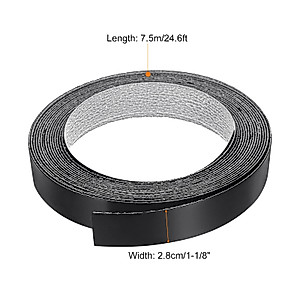 uxcell Black PVC Edge Banding, 1-1/8" x 24.6ft Pre-Glued Flexible Edge Banding for Furniture Repair & Restoration