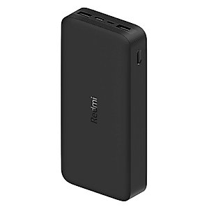 Xiaomi 20000mAh Redmi Power Bank, Fast Charge, Two-Way 18W Fast Charge, Dual Input and Output Ports, 74Wh High Capacity, External Battery Pack Compatible with iPhone, Samsung, Android Devices