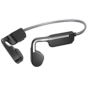 VOFUOE Bone Conduction Headphones, Open Ear Wireless Bluetooth Headset, Sports Headsets with Microphone IPX6 Sweatproof Earphones Bluetooth 5.3 Earbuds for Running, Gym, Hiking, Cycling-Black & Grey