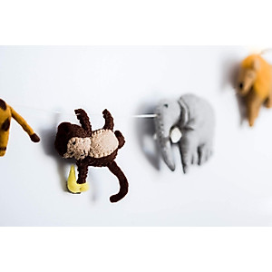 Jungle Safari Banner Nursery Decor Wild Animals Handmade Felt Garland