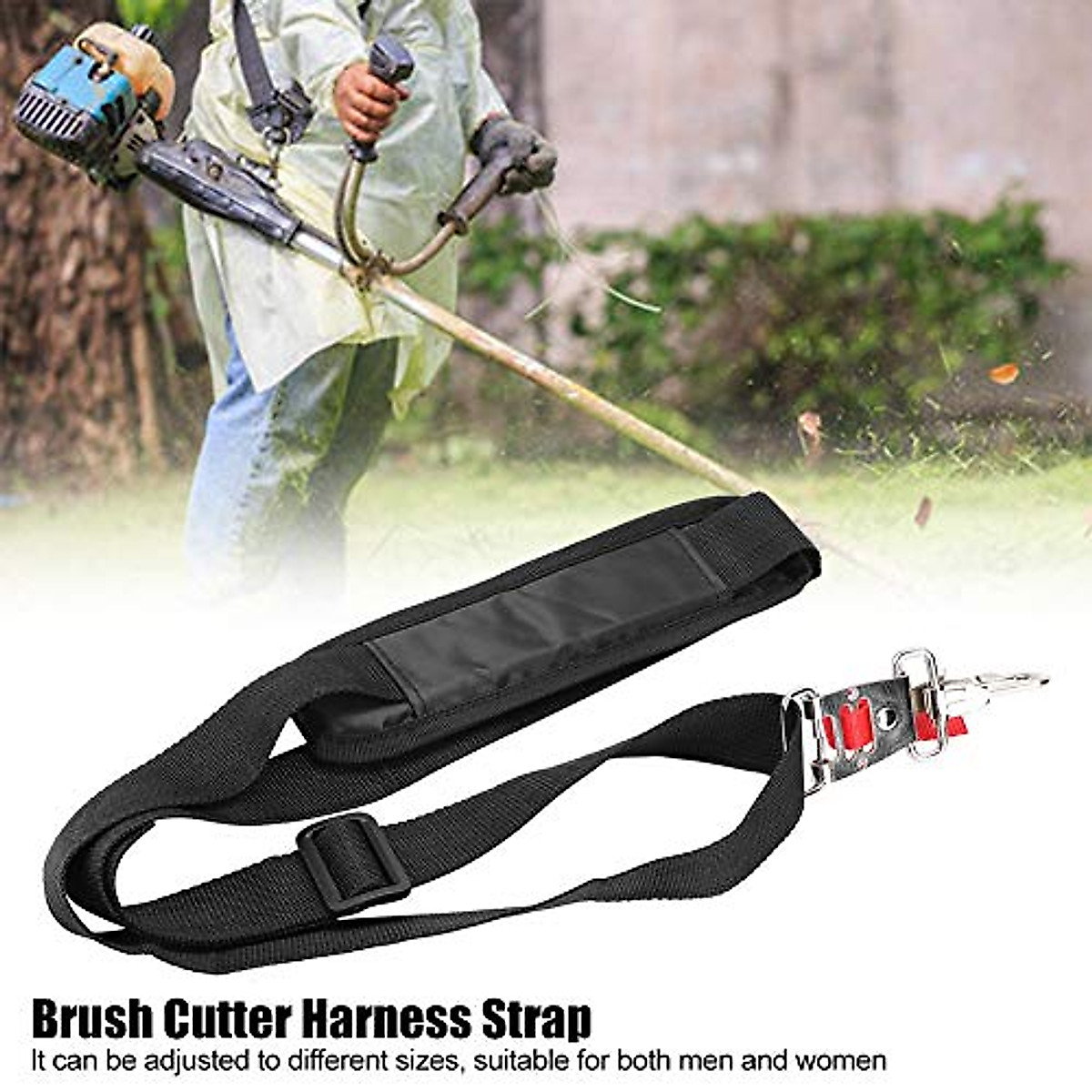TOPINCN Strimmer Shoulder Harness Strap, Nylon Brush Cutter Trimmer Single Brush Cutter Easy Release Adjusted Shoulder Strap Garden Lawn