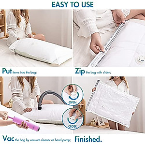 TAILI Hanging Vacuum Storage Bags Variety 4 Pack and Flat Vacuum Storage Bags 12 Pack