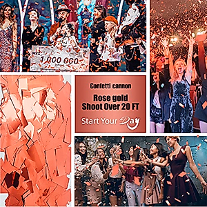 5 Packs Confetti Cannons, 15 Inch+Longer Confetti Shooters Party Poppers, Rose Gold Confetti Popper Air Powered for Birthday Wedding Celebration Halloween Decorations confetti Gun