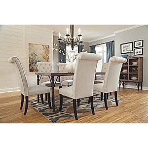 Signature Design by Ashley Tripton Classic Tufted Upholstered Armless Dining Chair, 2 Count, Beige