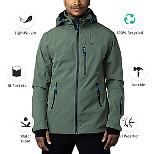 Apricoat Adventure 2.0 Men's Warm Winter Jacket Insulated, Hooded, Waterproof and windproof for Traveling, Hiking, Trekking, Camping, & All Sports Activities such as Snowboarding & Skiing-Olive Green