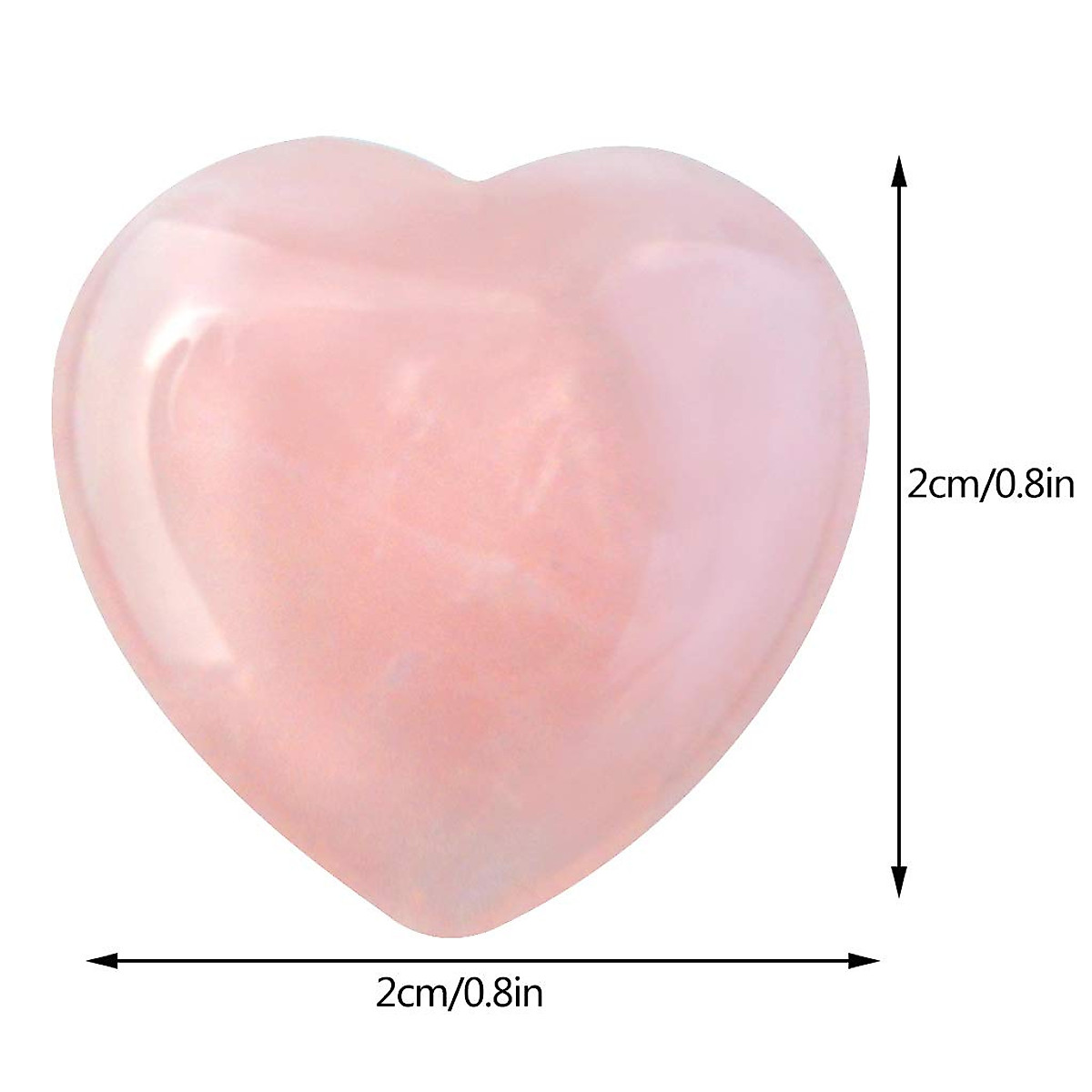 Marrywindix 15 Packs 0.8 Inches Healing Crystal Natural Rose Stone Heart Love Carved Palm Worry Stone Chakra Reiki Balancing
