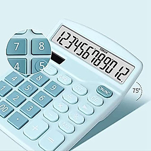 Upgraded Basic Standard Calculator 12-Bit Desktop Calculator with Large LCD Display and Sensitive Buttons for Office, School, Home and Business Use (Blue Calculator)