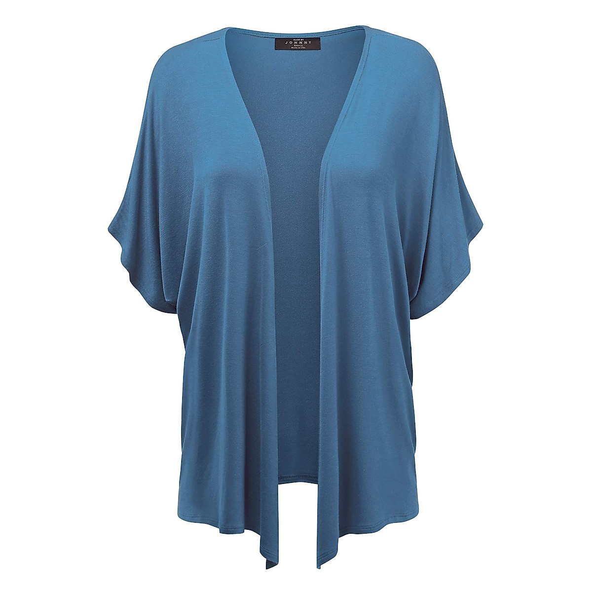 MBJ WSK1310 Women's Kimono Style Short Sleeve Dolman Cardigan XXXL Denim