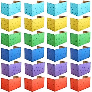 Eersida School Privacy Boards Cardboard Desk Dividers for Students Classroom Privacy Folders Study Carrels, Keep Eyes from Wandering During Tests, Reduce Distractions, 6 Colors (24)