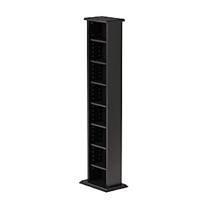 Black Slim Multimedia Storage Tower