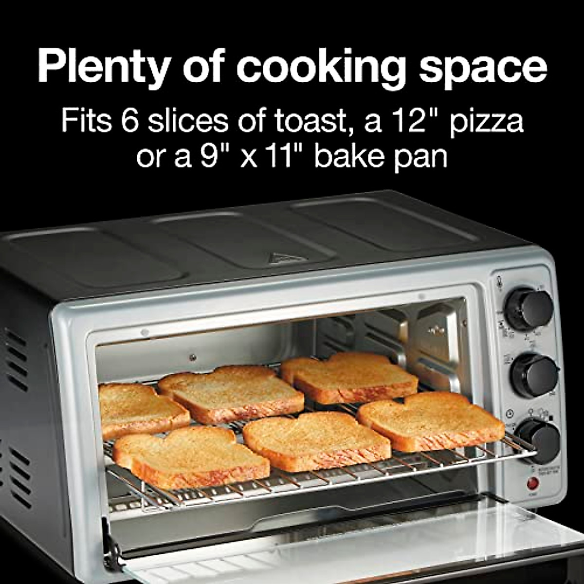 Proctor Silex Simply Crisp Toaster Oven Air Fryer Combo with 4 Functions Including Convection, Bake & Broil, Fits 6 Slices or 12” Pizza, Auto Shutoff, Black (31275)