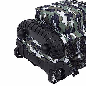 Travelers Club Rolling Backpack with Shoulder Straps, Camo, 18-Inch