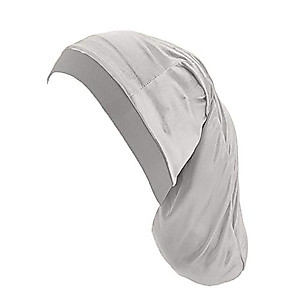 Unisex Spandex Satin Dreadlocks & Braids cap 3 Packed,Night Sleeping Head Covers for Women Men (Wine+Grey+Black)