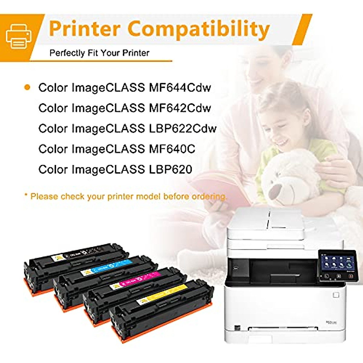 CMCMCM Compatible Toner Cartridge for Canon 054 054H CRG-054H Work for ImageClass MF644Cdw LBP622Cdw MF642Cdw MF640C LBP620 Printer (Black / Cyan / Yellow / Magenta)