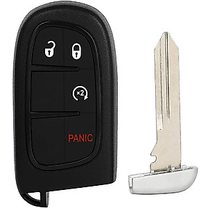 ANGLEWIDE Car Key Fob Keyless Entry Remote SHELL CASE Replacement for 14-18 for Jeep for Cherokee (FCC GQ454) 4 Buttons 1pad