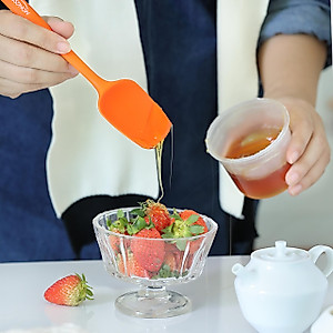 6PCS Silicone Spatulas, MONGSEW Food Grade Heat Resistant Rubber Spatula Set, Kitchen Spatulas for Baking, Cooking and Mixing, BPA-Free, Dishwasher Safe (Set of 6, Multi Colors)