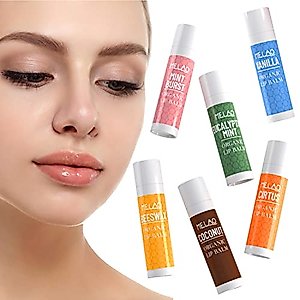 PUREVACY All Natural Lip Balm Set, Pack of 6 Beeswax Lip Balm for Women with Natural Ingredients for Dry Lips, Versatile Simply Sweet Lip Balm Set for Women, Men, and Kids