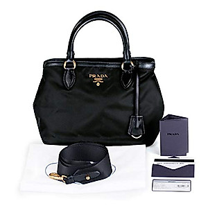 Prada Womens Nylon Calf Leather Trim Crossbody Bag 1BA172