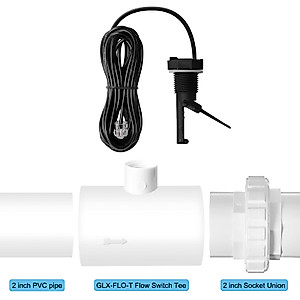 EXCELFU Flow Switch for Hayward Goldline Salt Chlorine Generator System, Pool Flow Sensor for Hayward Salt Cell Aquarite, Flow Switch Assembly GLX-FLO-RP with 15-Feet Cable