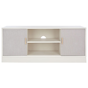 SAFAVIEH Home Collection Estella White 2-Door 1-Shelf Entertainment Media Stand up to 55" Flatscreen TV