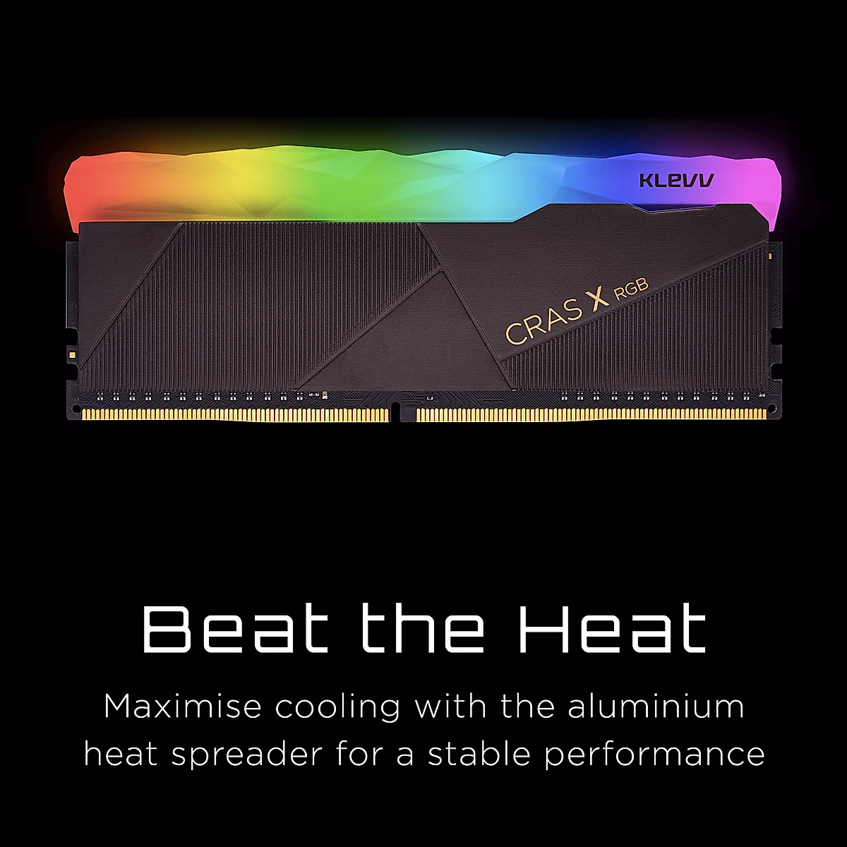 KLEVV CRAS X RGB DDR4 32GB (2x16GB) 3200MHz CL16 1.35V Gaming Desktop Ram Memory SK Hynix Chip XMP 2.0 Ready (KD4AGU880-32A160X)