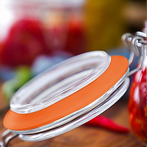 KINBOM 6pcs Silicone Replacement Gasket Seals, Mason Jar Rubber Seals Sealing Ring Silicone Gaskets for Storage Jars Glass Sealed Cans (3.7inch Outer Diameter, 2.7inch Inner Diameter)